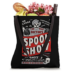 Retro Halloween Skeleton Horror Movie Midnight Spook Show Tote Bag