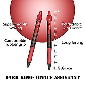 mingtron Gel pens, 30 Pack Red Pens Fine Point, No Smear Ink Pens for Left Hand, Click Pens Bulk, Retractable Rollerball Pens for Smooth Writing, 0.5MM, Red Ink