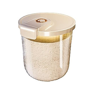 Airtight Flour Storage Containers with Lid, Rice Container 20 lbs Airtight Bin, Multifunction Grain Container Box for Sugar, Flour, Bean, Nuts, Pantry, Kitchen - White