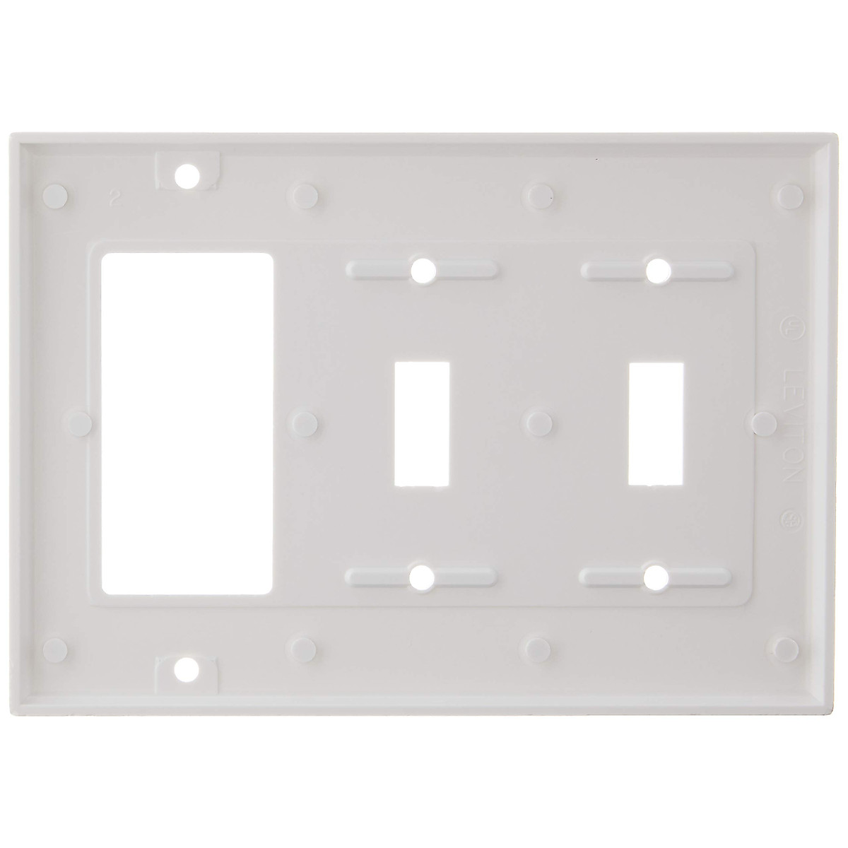 Leviton 80421-W 2-Toggle 1-Decora/GFCI Device Combination Wallplate