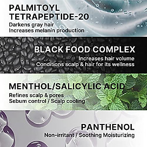 DERMACENTRIC Black Hair Repair Tonic Spray | Vegan Gray Hair Spray for Hair Growth & Scalp Care | Korean Hair Care for Men & Women Unscented Root Touch Up Hair Regrowth Tonic Spray (3.38fl oz)