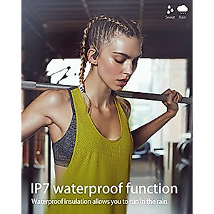 Wireless Earbuds Bluetooth 5.3 Sport True Wireless Earbuds with Microphone, Over-Ear Stereo Bass Ear Buds with Earhooks,Ear Phone Wireless Earbuds,LED Battery Display for Sports/Workout/Gym Black