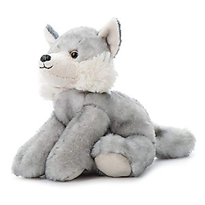 The Petting Zoo Wolf Stuffed Animal, Gifts for Kids, Wild Onez Zoo Animals, Grey Wolf Plush Toy 9 inches