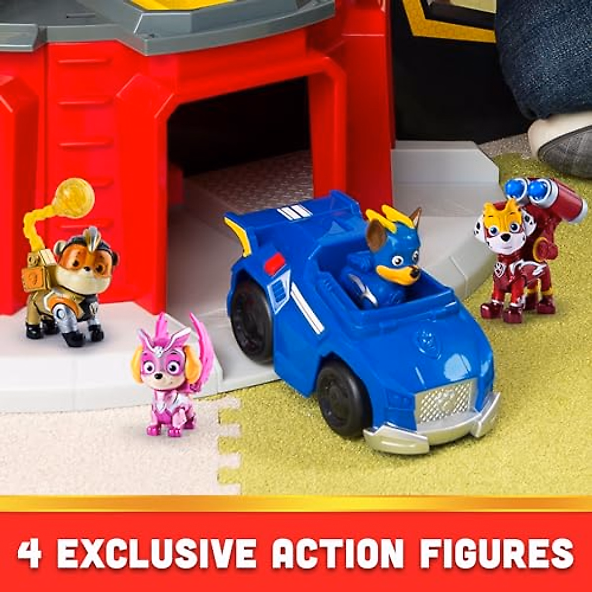 Paw Patrol, Mighty Lookout Tower with 4 Exclusive Bonus Action Figures, Toy Car, Lights and Sounds (Amazon Exclusive), Kids Toys for Ages 3 and up