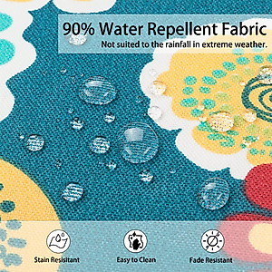 Magpie Fabrics Indoor Outdoor Cushion Cover Replacement 2 Pack, NO Insert! Water Repellent Slipcover with Ties Decor for Patio Garden Chair Sofa Bench Wicker(Heronsbill Turquoise Green, 20x18x4 Inch)