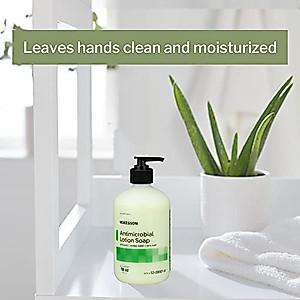 McKesson Antimicrobial Lotion Soap with Pump, Aloe, Herbal Scent, 18 oz, 1 Count