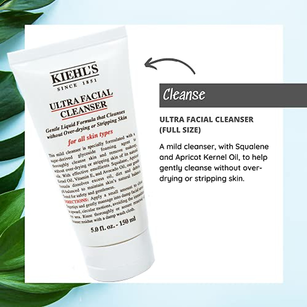 Kiehl's Deep Pore Cleansing Kit:: Ultra Facial Cleanser Wash, Deep Pore Cleansing Mask, Ultra Facial Cream - Face Skin Care Routine Set for Oily, Dull, Acne Prone Skin