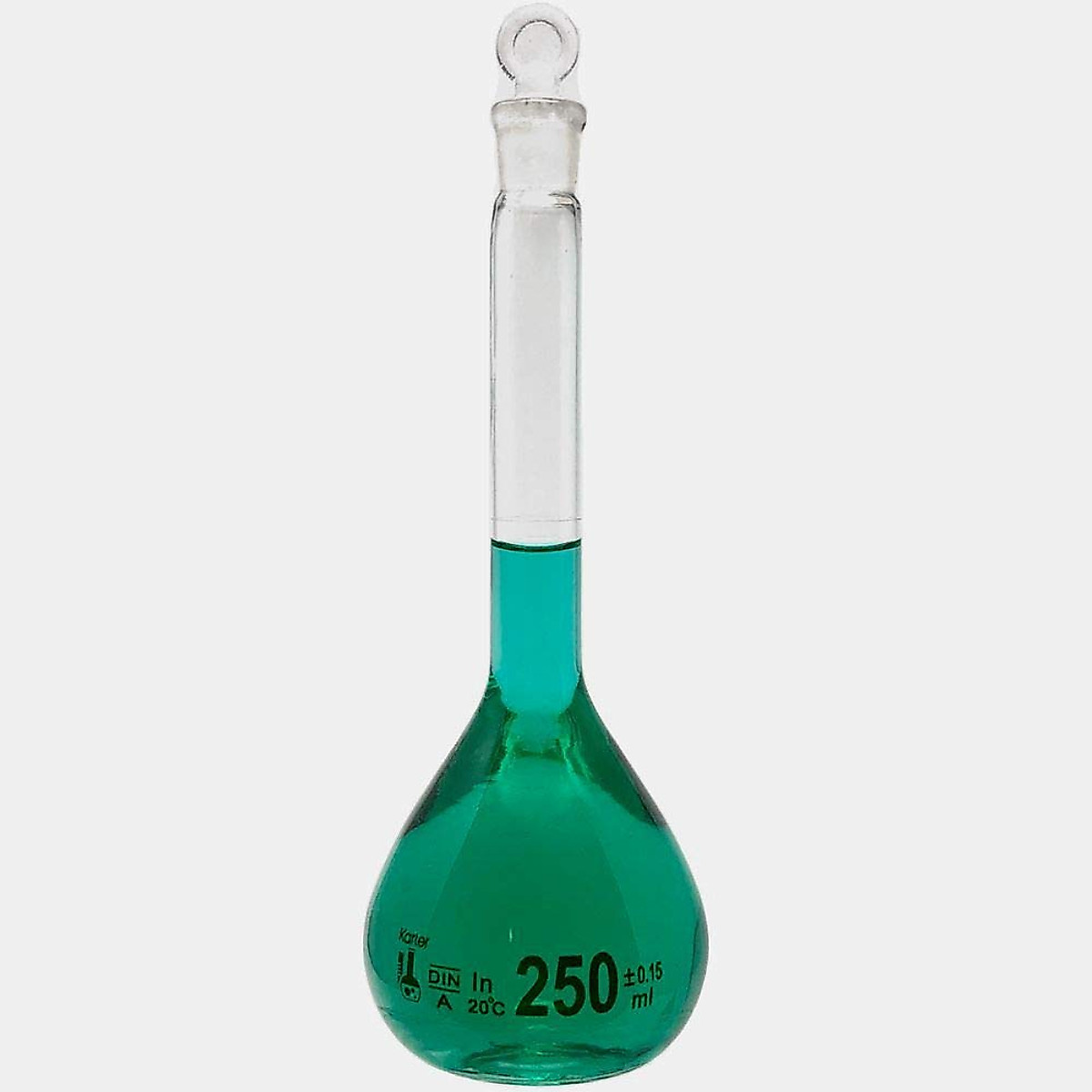 Volumetric Flask Set - 4 Sizes - 100, 250, 500, and 1000ml, 3.3 Boro Glass, Class A, Ground Stopper, Karter Scientific 213W18
