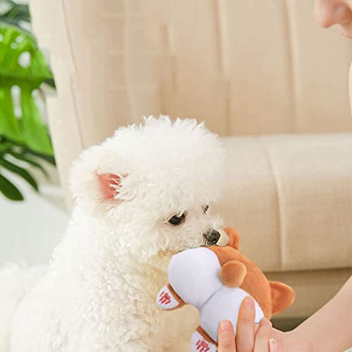 ROZKITCH Pet Dog Toys Corgi Cute Butt Shaped Plush Toy Squeaky Dog Toy, Stuffed Plush Puppy Dog Chew Toy for Small Medium Dogs