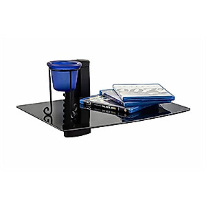 Mount-It! Floating Wall Mounted Shelf Bracket Stand for AV Receiver, Component, Cable Box, Playstation4, Xbox1, VCR Player, Blue Ray DVD Player, Projector, Load Capacity 17lbs, One Shelf