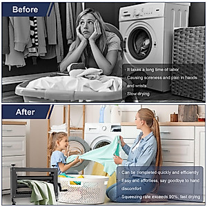 FIXOASIA Clothing Wringer, Heavy Duty Off Grid Perfect Wringer Washer for Chamois Cloth, Tile Sponge, etc. Laundry Wringer, Perfect for Car Washing, Camping, Rv Trips, Hotels