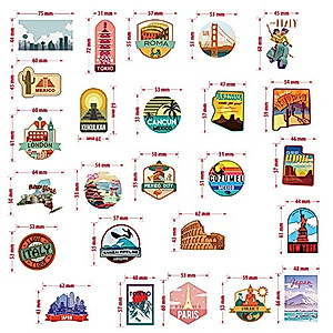 Travel Stickers - 50 Pack Around The World Stickers Map Decals Famous Tourism Country Waterproof Tourist Wonders Sticker Outdoor Decorations for Water Botter Laptop Gift to Kids Teens (Travel)