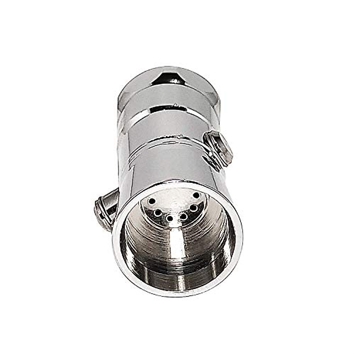 Shower Head Solid Brass Construction with Push Button Flow Control or Shut Off, Water Saver, Polished Chrome