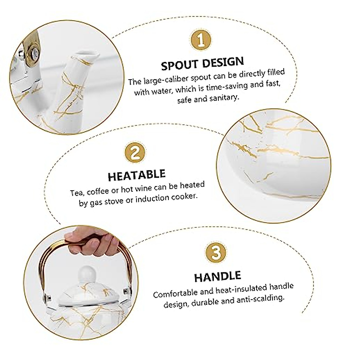 BESTOYARD 2 pcs Enamel Kettle camping kettle glass tea pot mini terrarium no whistling kettles ceramic water kettles coffee tea maker Water Boiling Pot Household Water Pot Stove Water Kettle