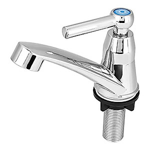 Basin Single Cold Faucet ABS Plastic Water Tap Bathroom Basin Kitchen Sink Accessories G1/2(20mm)(Straight Handle)