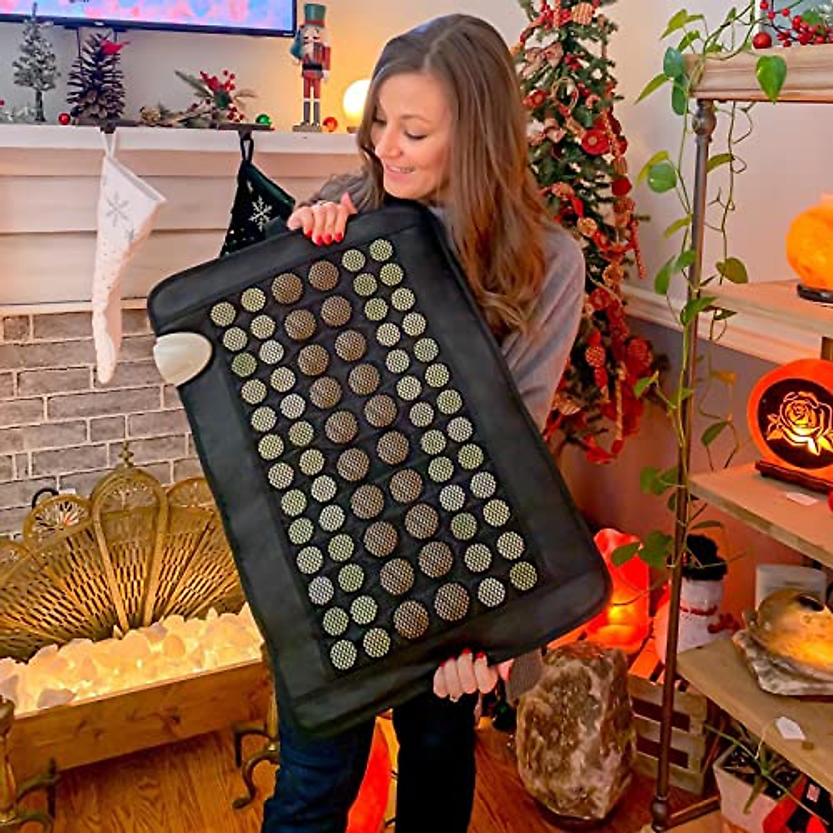 UTK Far Infrared Natural Jade and Tourmaline Heating Pad for Back, Small Pro (23.5”X16”), Smart Controller with Memory Function, Auto Shut Off and Travel Bag Included