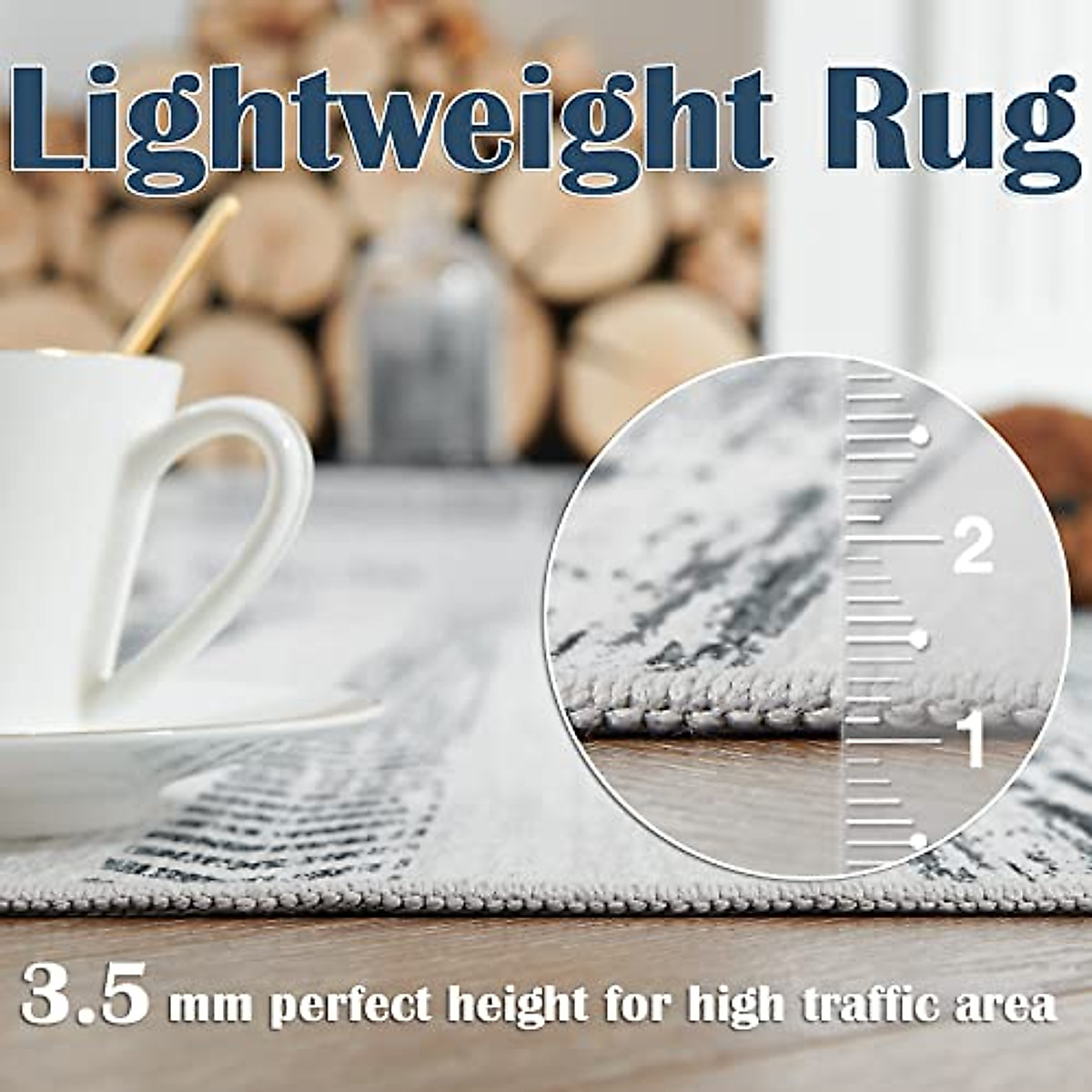 jinchan Runner Rug 2x5 Area Rug Hallway Boho Kitchen Rug Moroccan Floor Cover Bathroom Rug Geometric Bohemian Mat Black Foldable Thin Rug Dimond Non Slip Carpet for Living Room Bedroom Dining Room