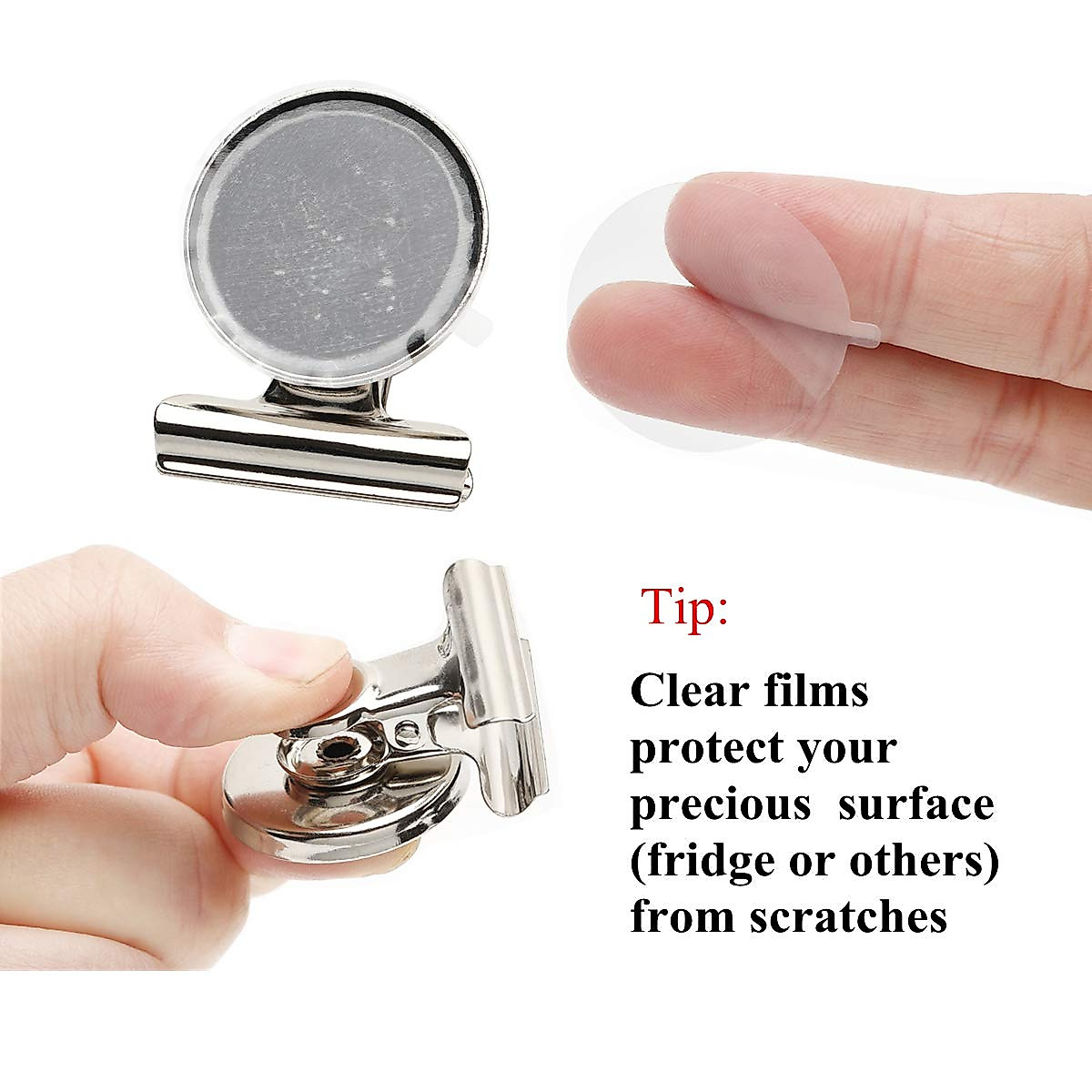 Strong Magnetic Clips - Heavy Duty Refrigerator Magnet Clips - 31mm Wide 12Pack Scratch Safe - Clip Magnets Best for House Office School Use, Hanging Home Decoration, Photo Displays