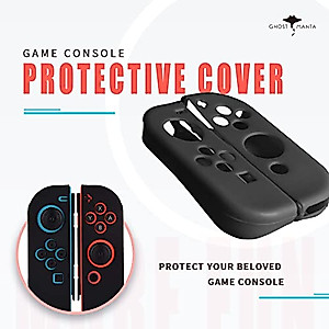 Ghost Manta 13 in 1 Accessories Kit Compatible with Nintendo Switch Earphone, Carry Bag, Tempered Glass, Game Card Storage, 2 Silicon Case, 4 Thumb Grips