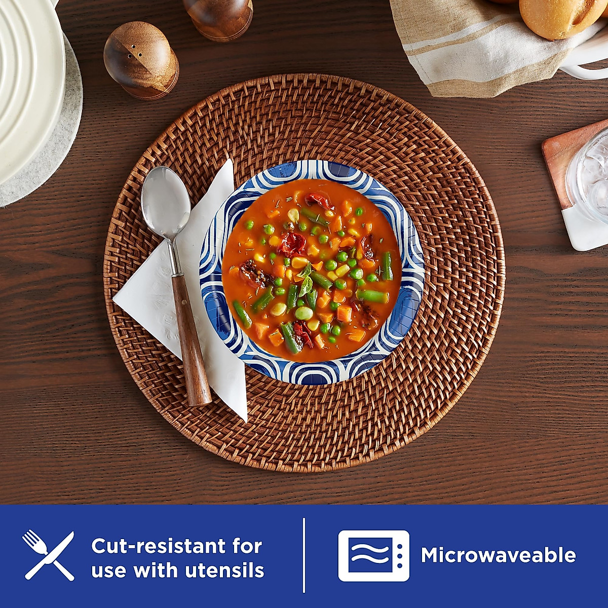 Dixie Ultra Disposable Paper Bowls, 20oz, Dinner or Lunch Size Printed Disposable Bowls, Packaging and Design May Vary, 26 Count (Pack of 6)