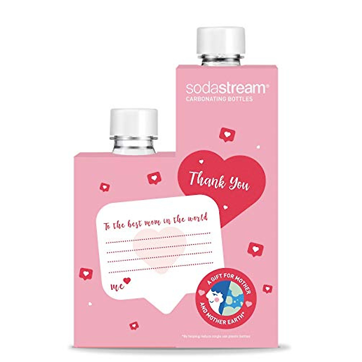 SodaStream 1L Bottle + 0.5L Twin Pack - Mother's Day Limited Edition, Pink