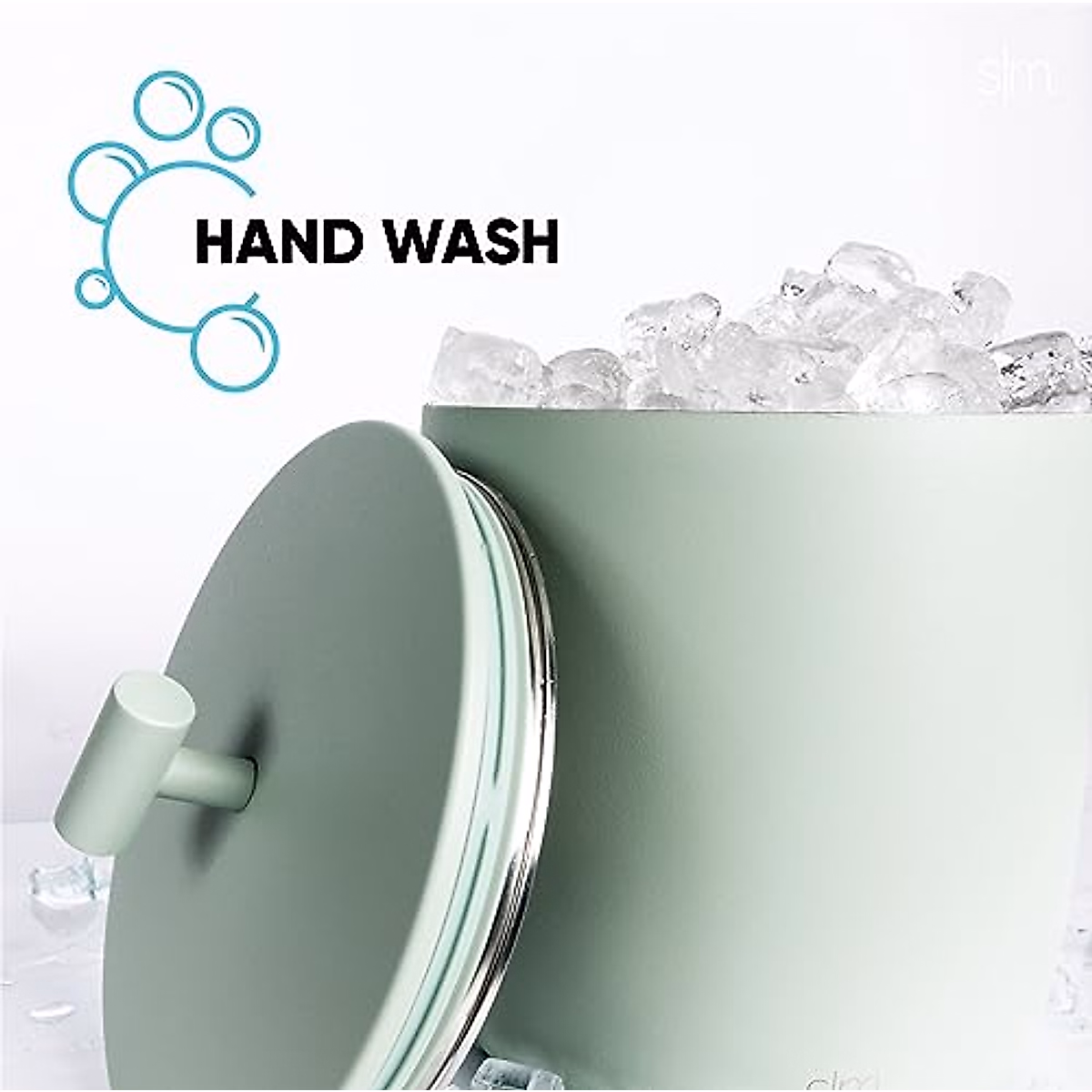 Simple Modern Vacuum Insulated Ice Bucket with Lid and Scoop | For Cocktail, Champagne, Wine, Beer, & Hosting | Stainless Steel 100oz Capacity for Large Parties | Rocks Collection | Midnight Black