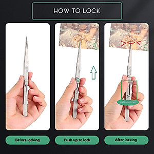 4 Pieces Precision Soldering Tweezer ESD Industrial Electronic Tweezers Tool Set Include Fine Point Tip Straight Tweezer and Locking Curved Tip Precision Tweezer for Jewelry Makeing Craft