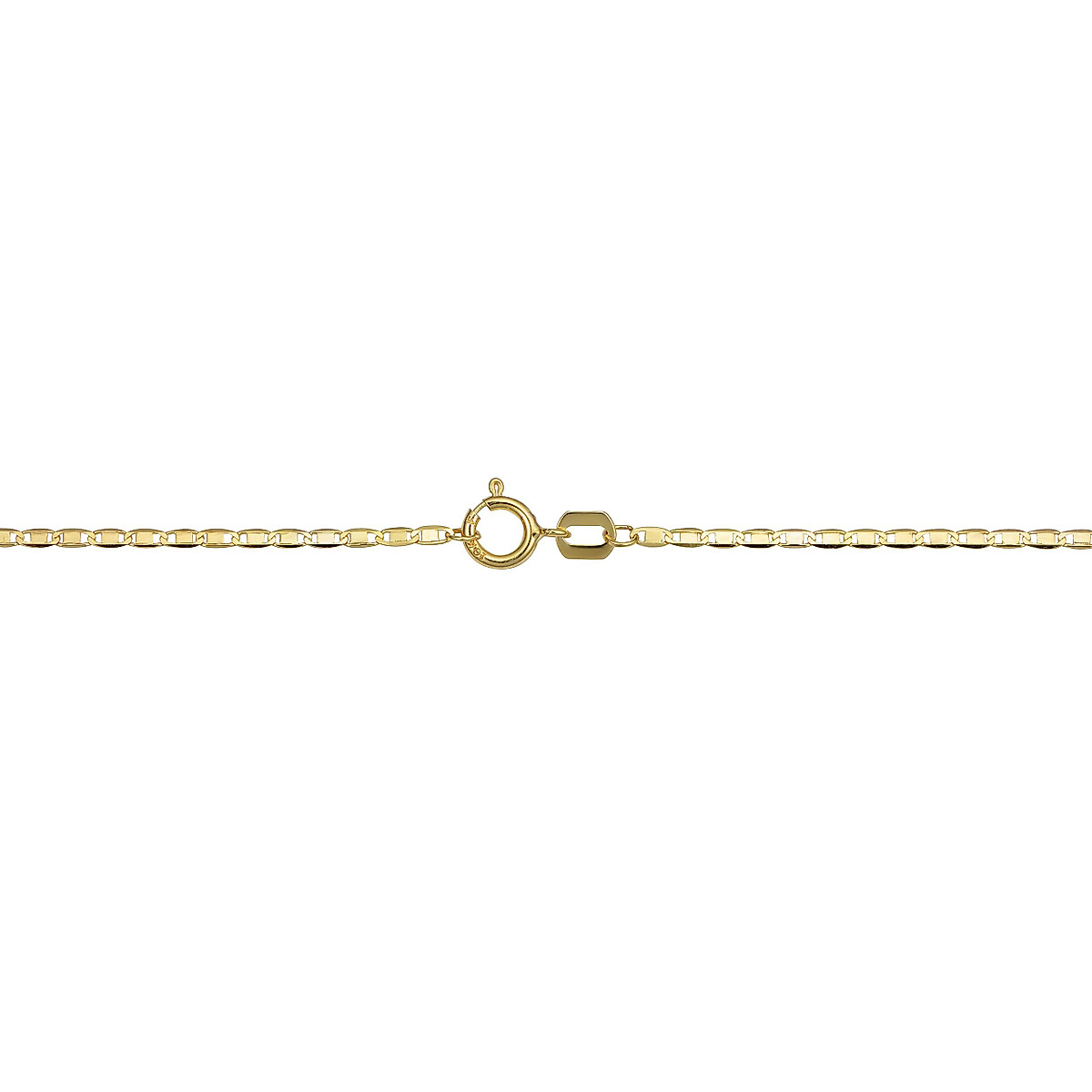 Kooljewelry 10k Yellow Gold Flat Oval Link Chain Necklace (1.4mm, 18 inch)