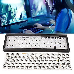 Pomya DIY Mechanical Keyboard Kit, 67 Keys Modular Mechanical Keyboard, Wired Switch Hot Swap RGB Backlit Support 5pin 3pin Switch Gaming Keyboard(Black)
