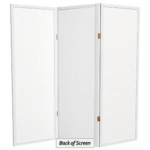 4 ft. Short Window Pane Shoji Screen - White - 3 Panels