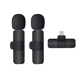 ONIYEA Wireless Lavalier Microphone for iPhone iPad, Plug-Play Wireless Mic, 2 Clip-on Microphones for YouTube | Interview | Podcast | Vlog | Tiktok | Live Stream