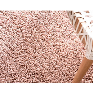 Unique Loom Davos Shag Collection Area Rug - Solid (3' 3" x 5' 3" Rectangle, Dusty Rose)