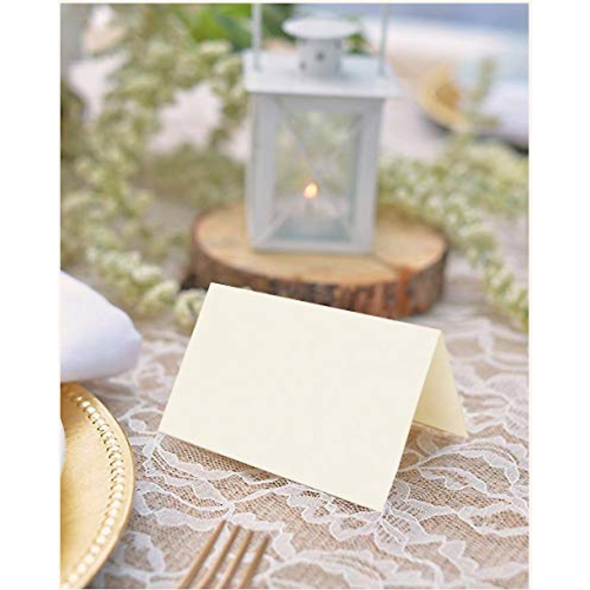 JAM PAPER Printable Place Cards - 3 3/4 x 1 3/4 - Ivory - 12/Pack