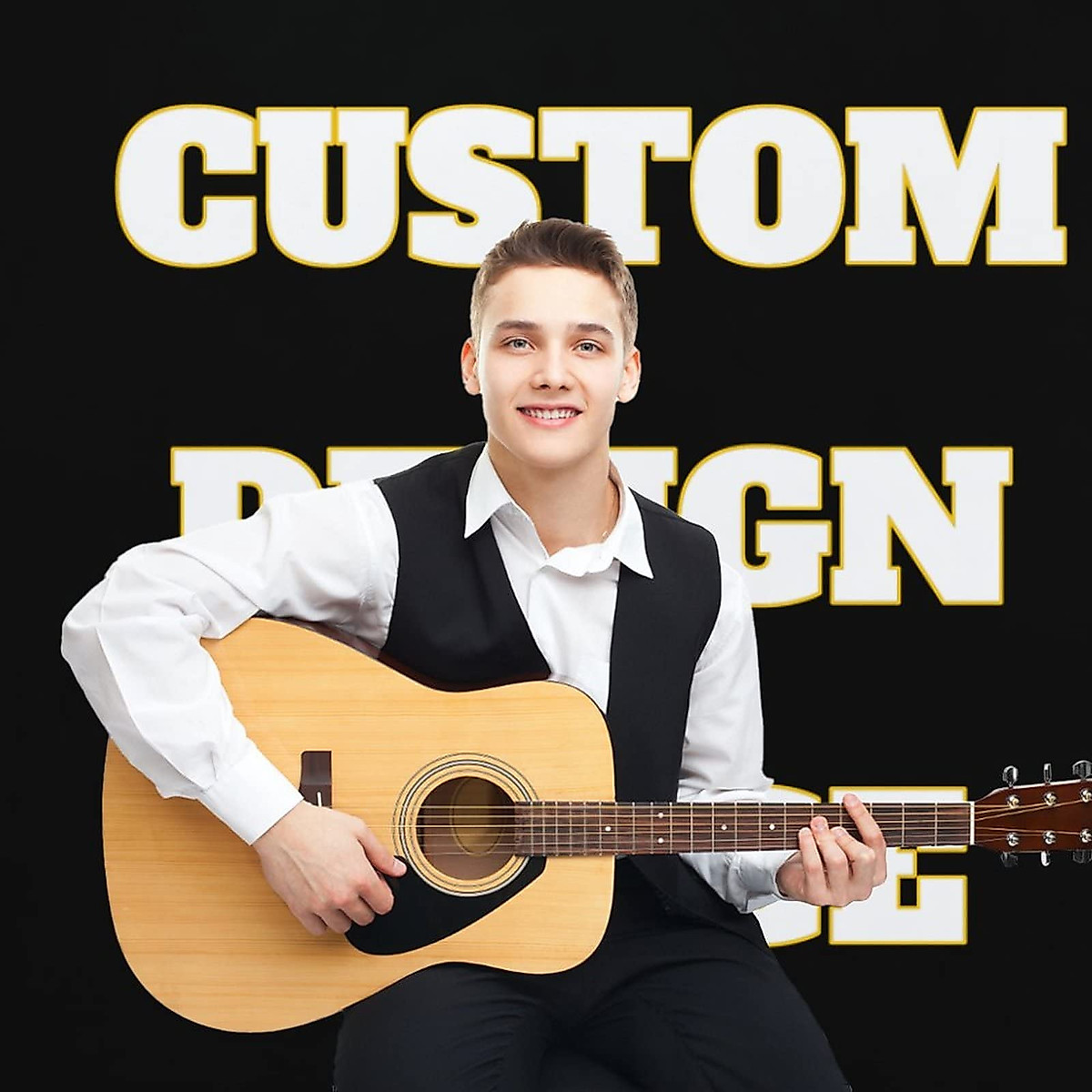 tuqozbi Personalized Photography Background - Custom Logo, Text, and Picture - Non-Transparent, Non-Reflective - Perfect for Photo Studio and Booth Props (56"×79")