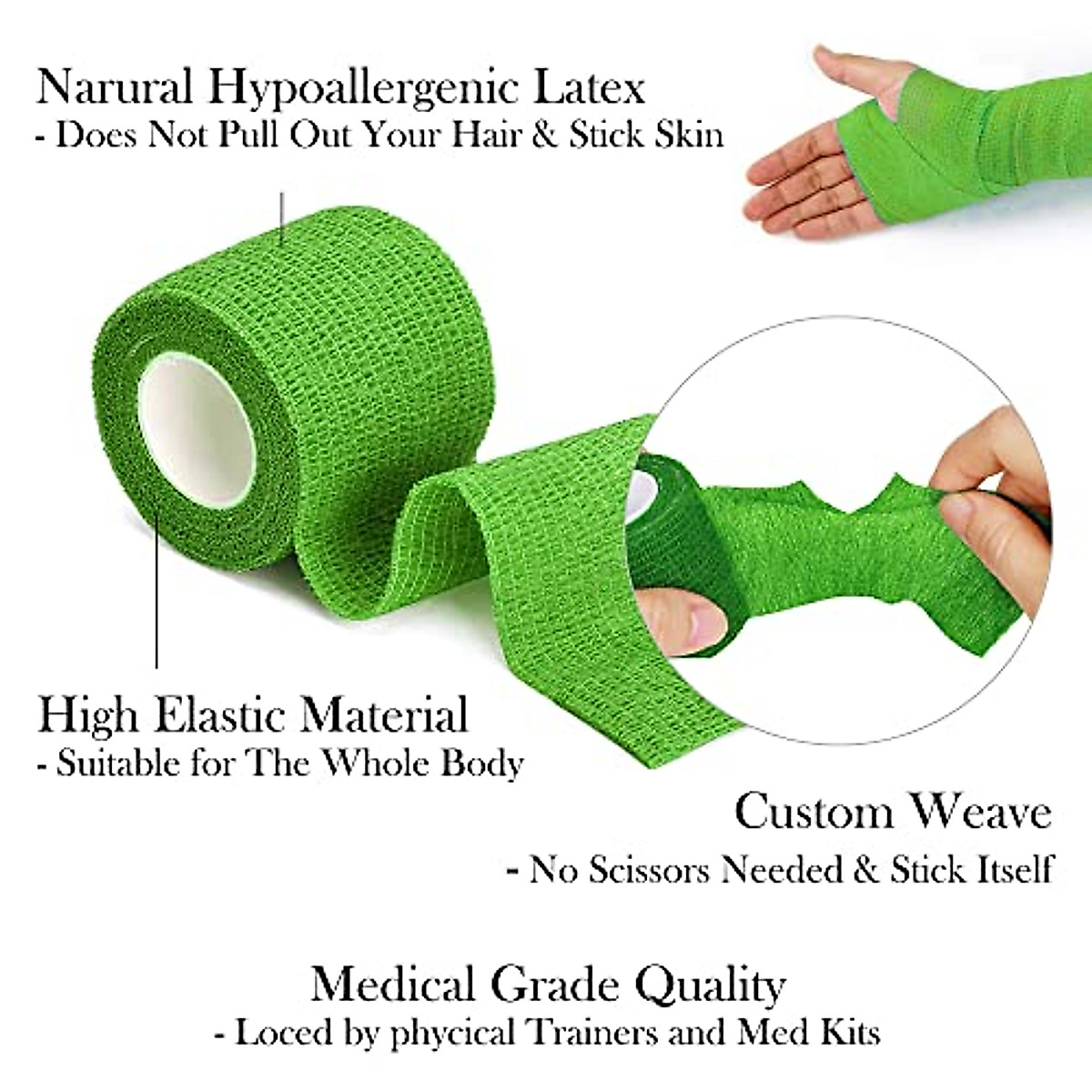 24Pack Self Adhesive Tape, Wrap Flex Bandages Leg Wrap Adherent Non-Woven for Dog Cat Horse Pet Animals Ankle Sprains & Swelling, 2 Inch 5 Yards (Camouflage Patterns)