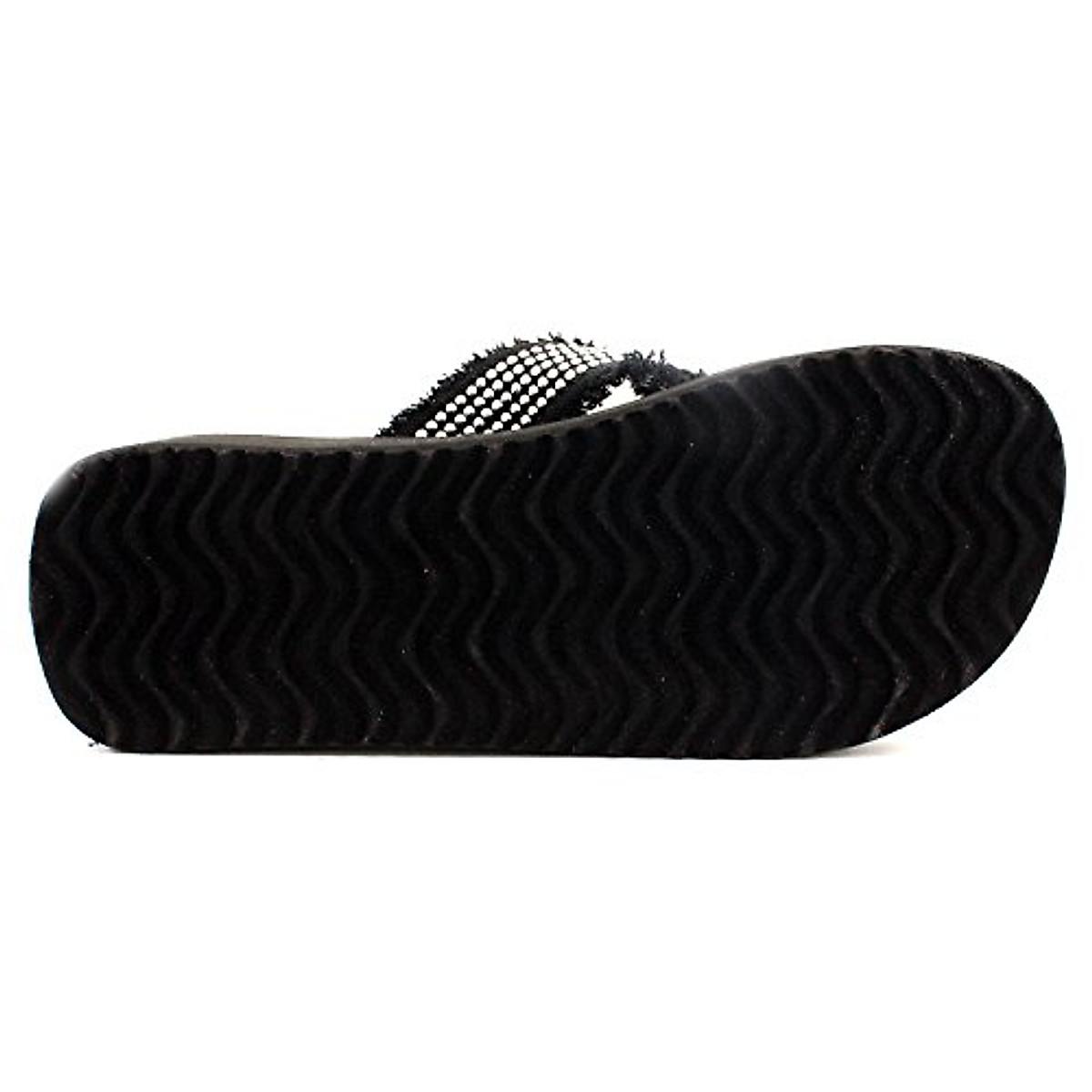 Bobee Women's 2" Platform Beach Thong Sandal Thick Strap Flip Flop Black 8