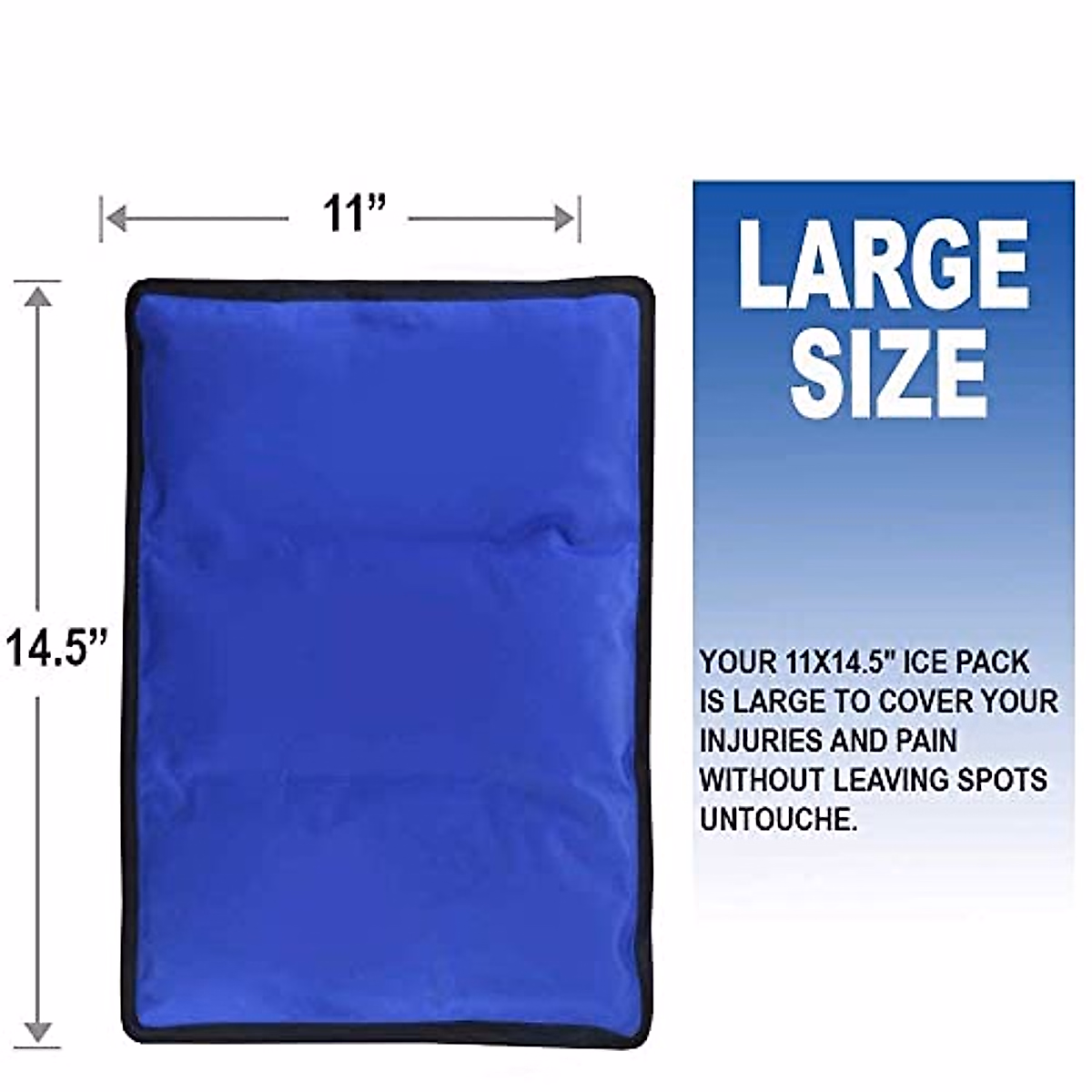 Gel Soft Flexible Ice Pack for Injuries Reusable - (Large: 11"x14.5") for Hip, Shoulder, Knee, Back - Comfy Cold Pack Compress for Swelling, Bruises, Surgery