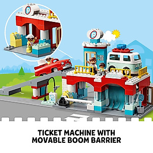 LEGO DUPLO Parking Garage and Car Wash Set 10948, Learning Toy for Toddlers with Garage, Gas Station & Toy Cars, Gifts for 2 Plus Year Old Boys & Girls