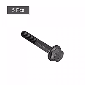 uxcell Metric M6x40mm Hex Flange Bolts, 5pcs 10.9 Grade Carbon Steel Hexagon Head Screws