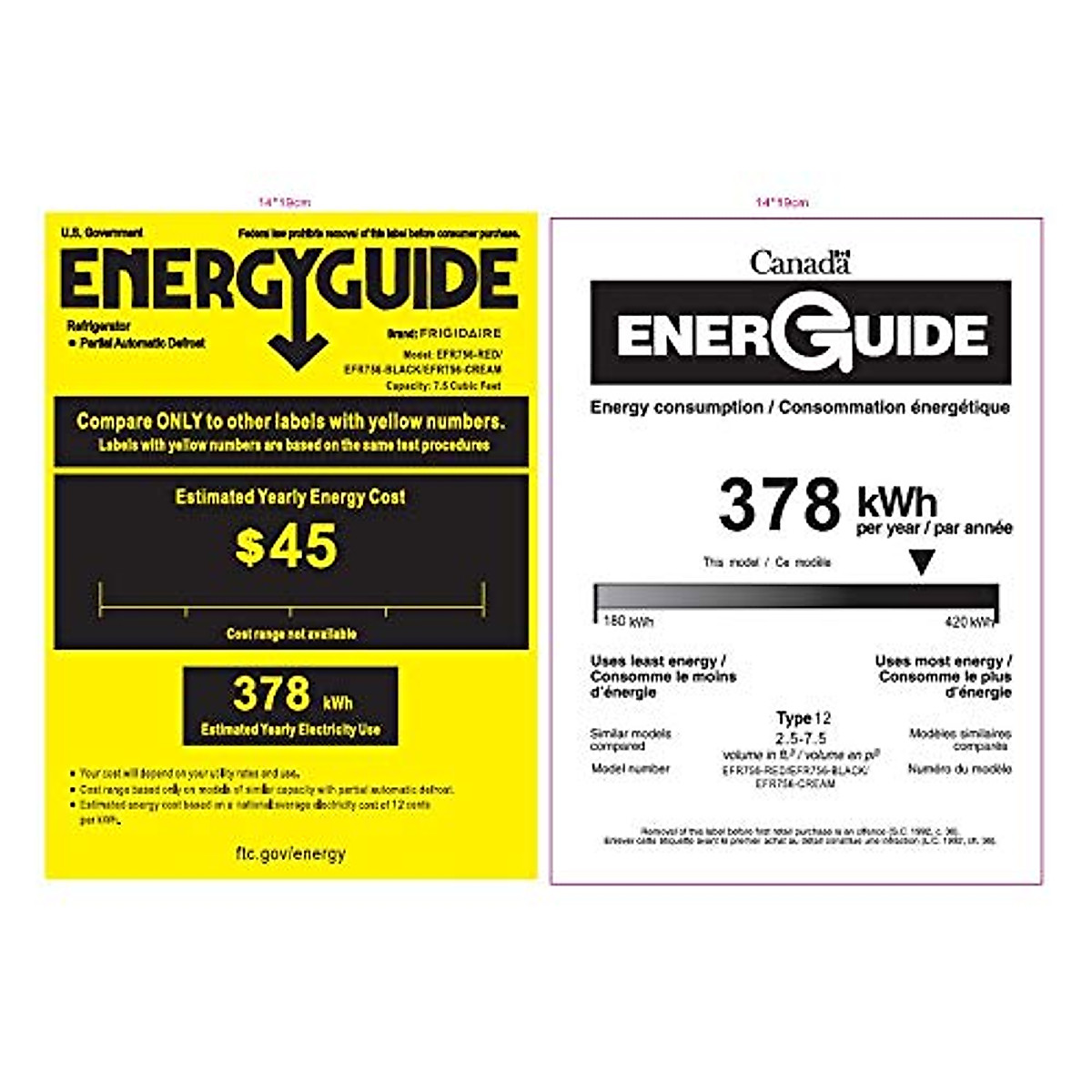 Frigidaire EFR756-CREAM EFR756, 2 Door Apartment Size Retro Refrigerator with Top Freezer, Chrome Handles, 7.5 cu ft, Cream & COMFEE' CM-M092AAT Retro Microwave with 9 Preset Programs, 0.9 cu.ft,