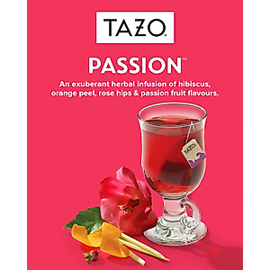 TAZO Passion Herbal Tea Bags, Hot or Iced, Caffeine Free, 20 Total Tea Bags