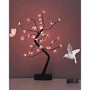 OTAVILEM Bonsai Tree Light, Tree Lamps for Living Room, Cute Night Light for House Decor, Good for Gifts, Home Decorations, Weddings, Christmas and More (Pink Cherry Blossom, 36 LED)