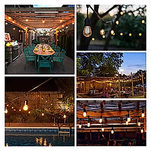 51FT Solar String Lights Outdoor Waterproof, 17PCS Edison Patio Lights Solar Powered Outdoor String Lights with Shatterproof for Patio, Backyard, Party, Garden (Warm White)