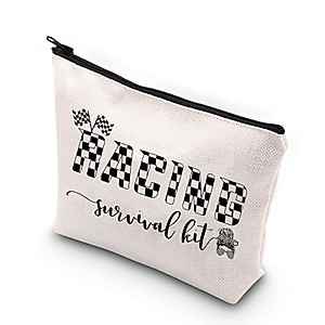 WCGXKO Racing Driver Gift Dirt Track Racing Gift Racing Zipper Pouch Makeup Bag (RACING)