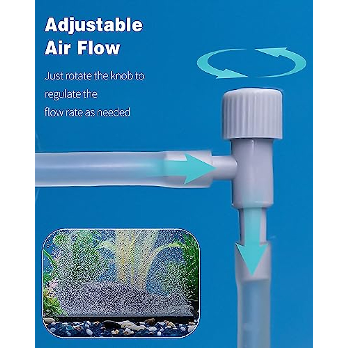 Pawfly Aquarium Air Control Valves Single Way Plastic Air Regulators for Aquarium Air Pump Fish Tank Air Flow Control Valves for 3/16" ID Airline Tubing Adjustable Hose Connectors, 20 Pack