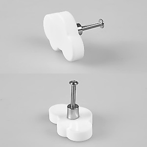 VIDELLY 8 Pieces Soft Rubber Knobs, Cartoon Cabinet Door Knobs Kids Dresser Knobs Handle for Children Room Drawer Closet, White