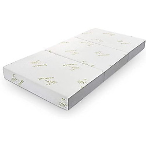Inofia Folding Mattress, 6 Inch Trifold Memory Foam Mattress with Ultra Soft Bamboo Cover, Non-Slip Bottom & Breathable Mesh Sides, Foldable & Portable - Single Size (75" x 25" x 6")