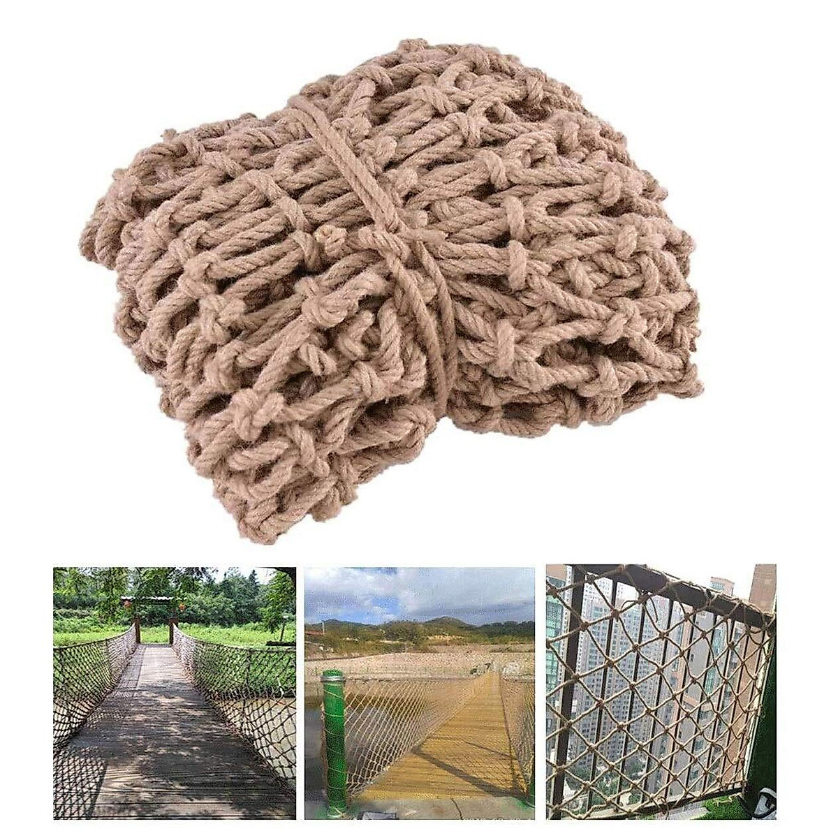 Retro Hemp Rope Decorative Net, Children's Safety Net, Sturdy Mesh Cloth Woven Material, Bar Restaurant Photo Wall Garden Playground Protective Rope Net, Climbing Net, Custom Size ( Size : 1*7m )