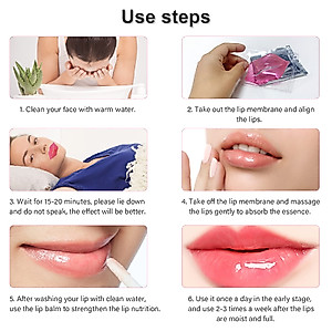 Reengull 30 PCS Lip Mask Collagen Lip Masks Sheet for Dry Lips, Gel Lip Mask Pack for Remove Dead Skin, Moisturizes and Lightens Lip Lines, Pink