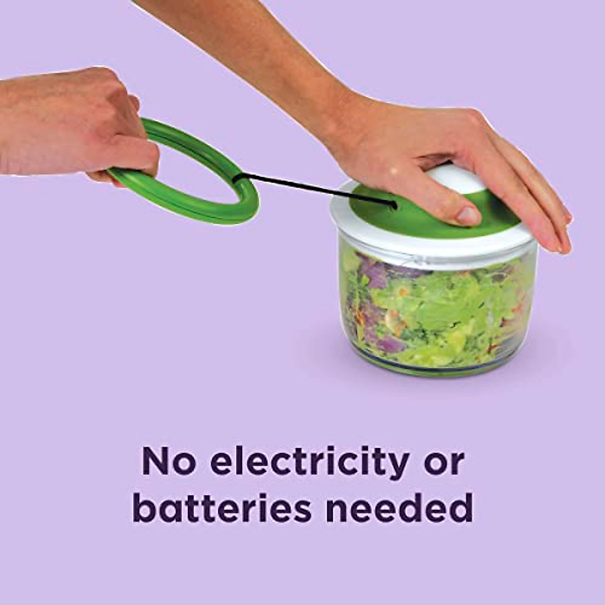 Chef'n VeggiChop Hand-Powered Food Chopper (Arugula), 5.5" x 5.5" x 5"